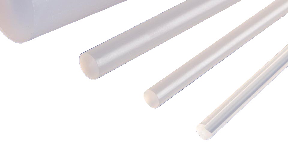 FEP Round Rods in .125, .188, .250, .312, .375, .437, .500 diameters