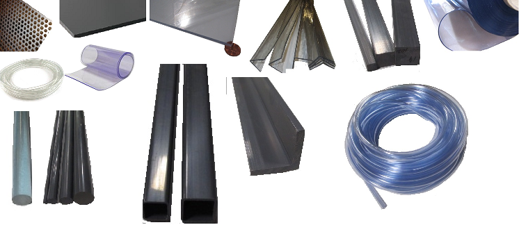 PVC sheets, tubing, rods, angles, u channels and bars